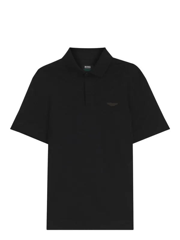BOSS X Aston Martin Polo Shirt In Mercerized Cotton Jacquard - Black