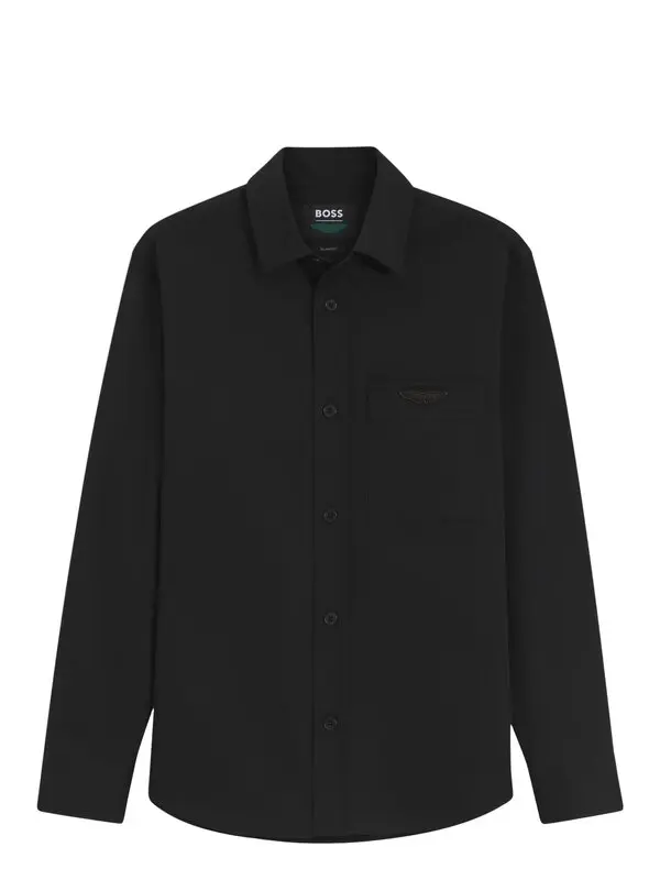 BOSS X Aston Martin Relaxed-fit Overshirt In Stretch Cotton - Black