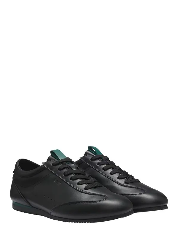 BOSS X Aston Martin Leather Sneakers - Black
