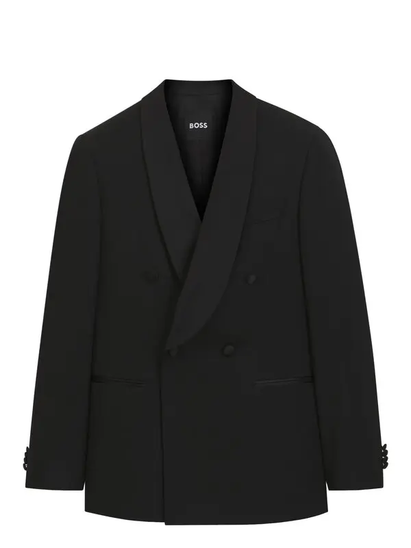 BOSS Slim-fit Blazer Crafted From Italian Virgin Wool - Black