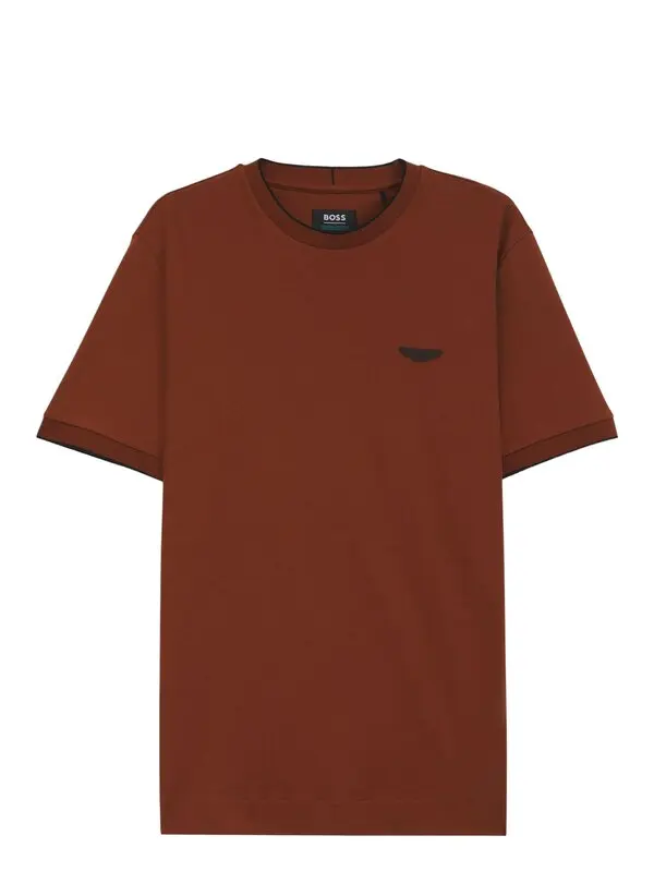 BOSS X Aston Martin T-shirt In Mercerized Cotton - Brown
