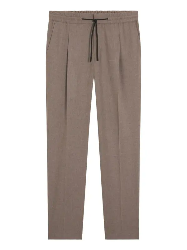 Hugo Melange Stretch Flannel Slim-fit Trousers - Brown