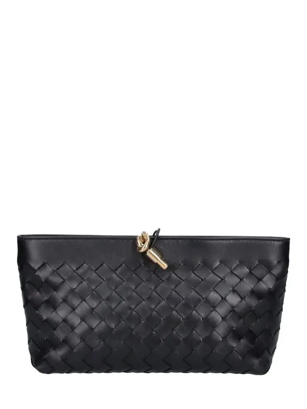 Bottega Veneta Pouch Andiamo In Lambskin With Knot Closure - Black