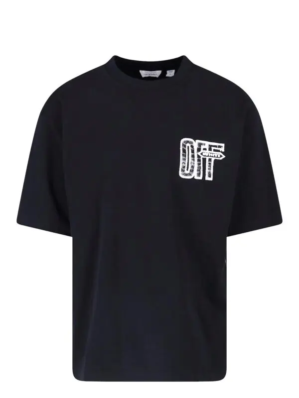 Off-White T-shirt Logo "motion Arrow Skate - Black