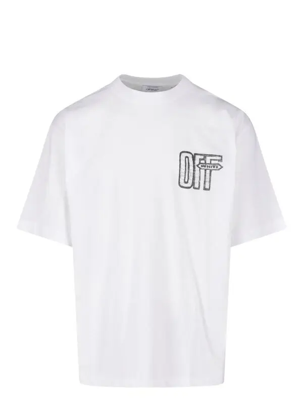 Off-White T-shirt Logo "motion Arrow Skate - White