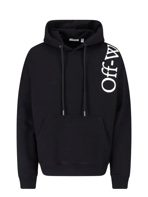 Off-White Logo "vertical Bookish" Hoodie - Black