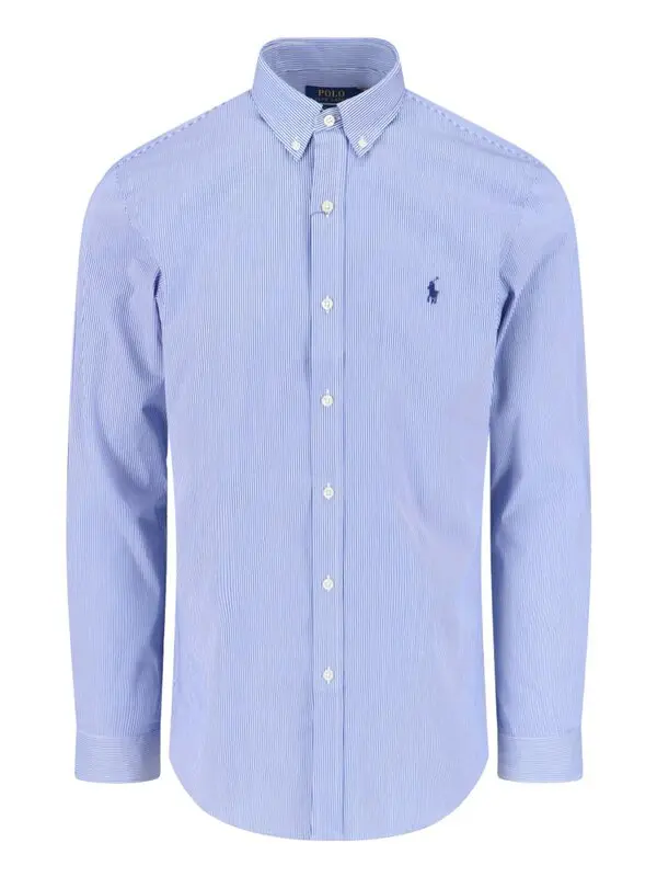 Polo Ralph Lauren Shirt Logo "oxford - Blue