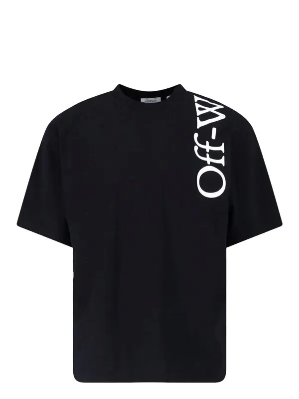 Off-White T-shirt Logo "vertical Bookish - Black