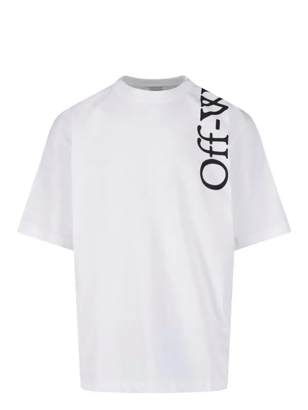 Off-White T-shirt Logo "vertical Bookish - White