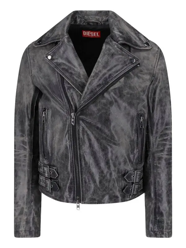 MAISON MARGIELA Diesel Leather Biker Jacket - Black
