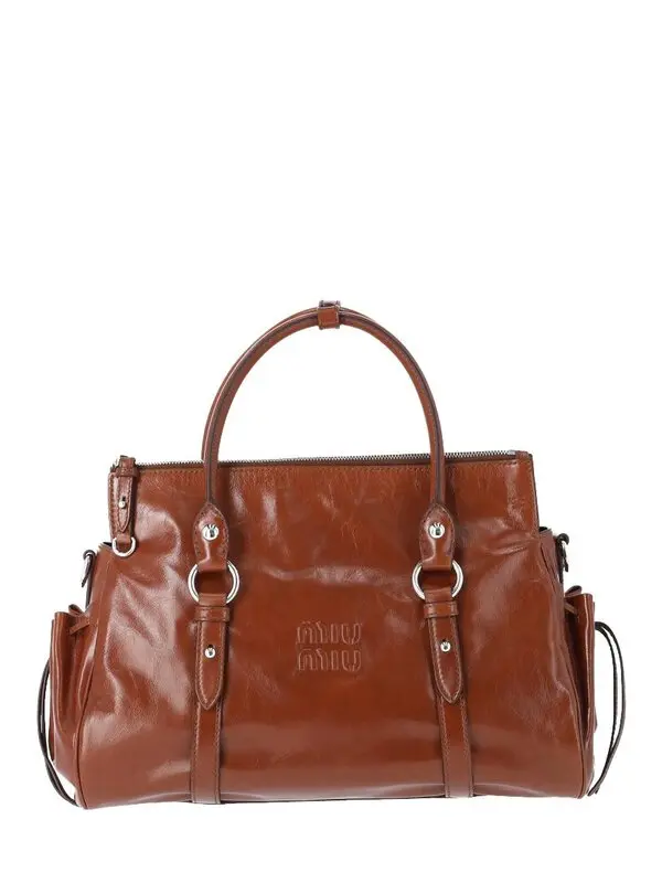 Miu Miu Shiny Leather Handbag - Brown