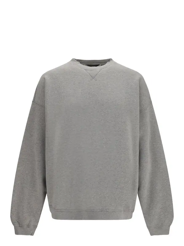 GOLDEN GOOSE Oversized Crewneck Sweater With Teddy Lettering - Grey