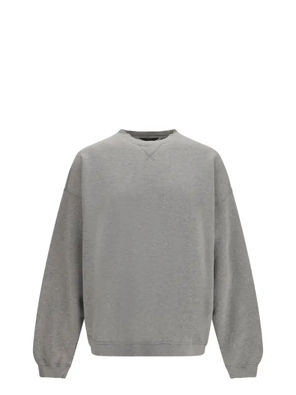 GOLDEN GOOSE Oversized Crewneck Sweater With Teddy Lettering - Grey