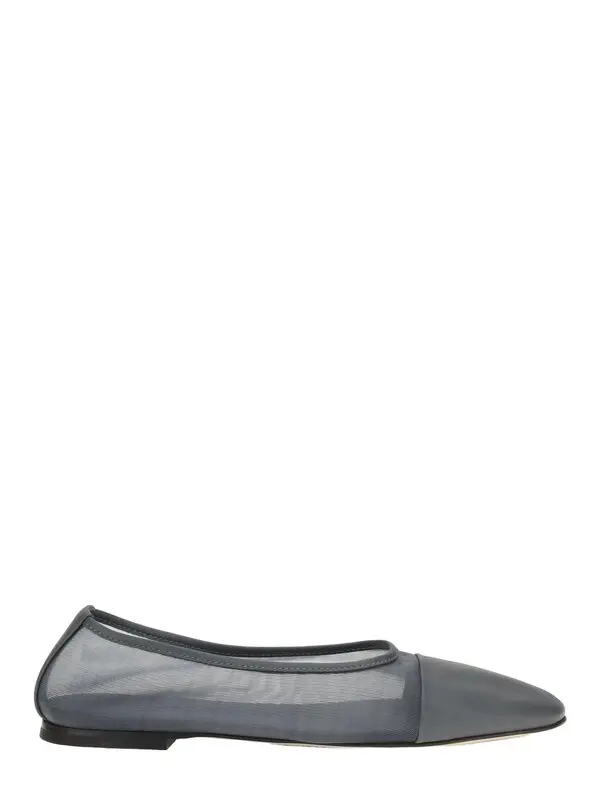 Dear Frances Gala Mesh Ballerinas With Leather Trim - Grey