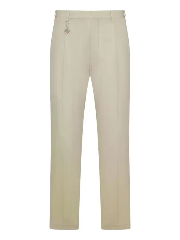 Prada Pleated Pressed-crease Trousers With Waistband Loops - Neutrals