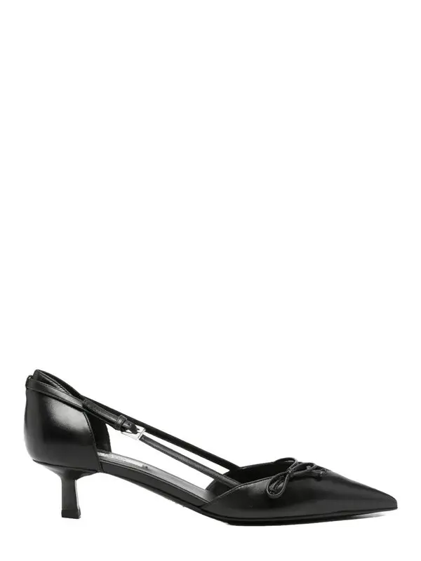 Prada Open-side Leather Pumps - Black