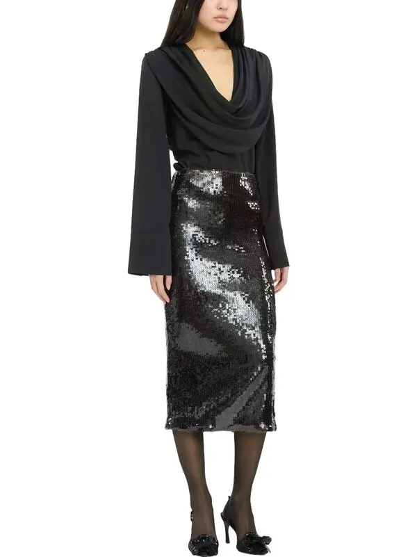 ROTATE BY BIRGER CHRISTENSEN Sequined Pencil Skirt - Brown