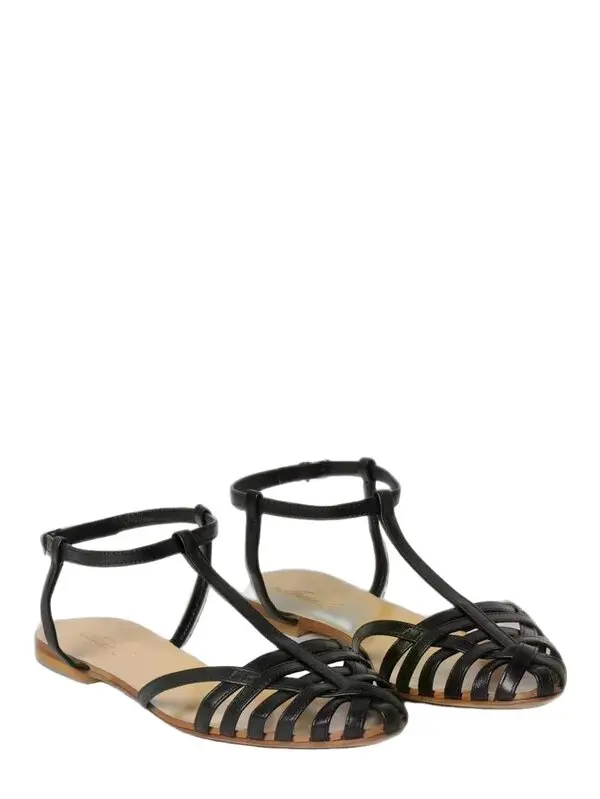 ANNA F. Cage-style Buckled Sandals - Black