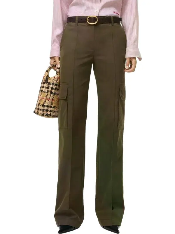 Burberry Gabardine Cargo Trousers - Brown
