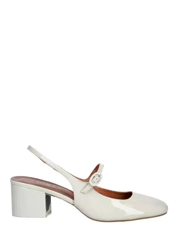 JONAK PARIS Dauphine Patent Slingback Pumps - White