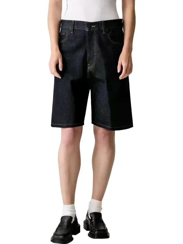Carhartt Work In Progress Logo-patch Denim Shorts - Blue