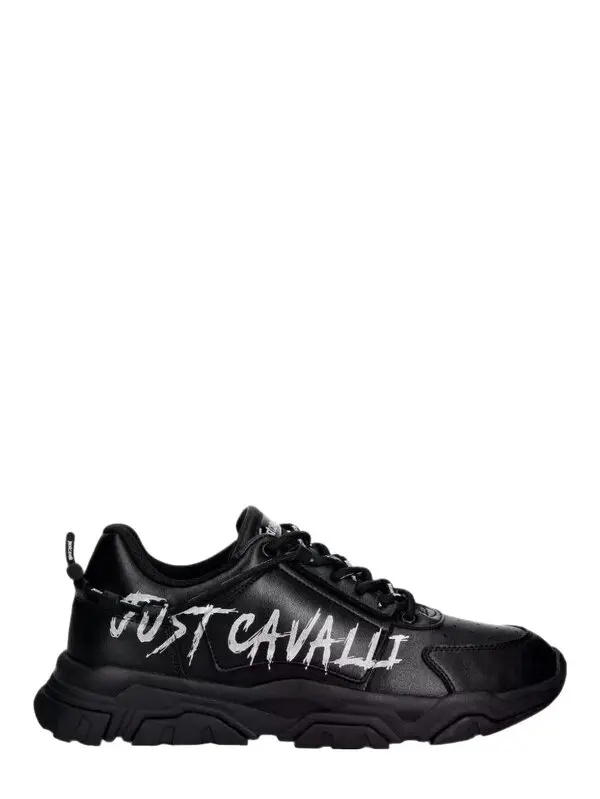 Just Cavalli Logo Print Chunky Sole Sneakers - Black