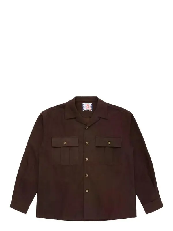SON OF THE CHEESE Soft Flap-pocket Camp-collar Shirt - Brown