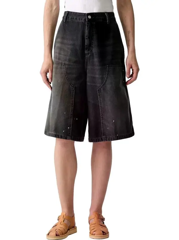 Carhartt Work In Progress Paint Splatter Carpenter Shorts - Black