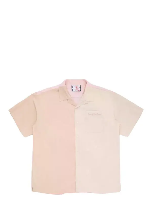 SON OF THE CHEESE Colour-block Embroidered Shirt - Pink