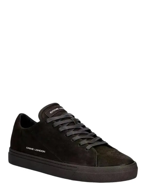 CRIME LONDON Suede Logo Print Sneakers - Brown