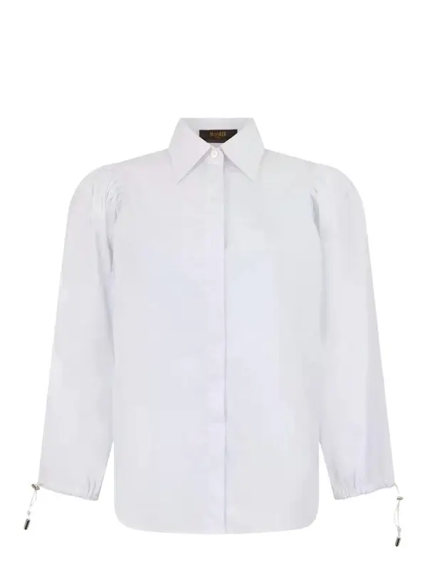 MOORER Daina Shirt With Elasticated Cuffs - White