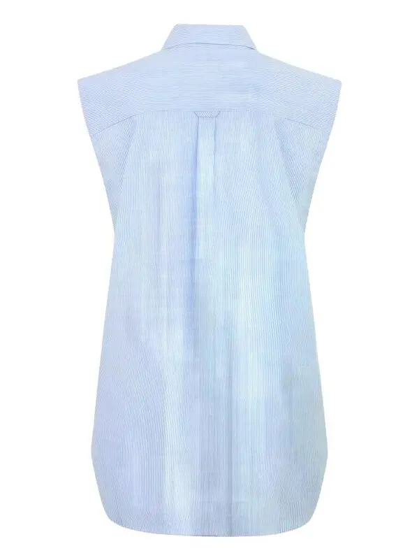 MOORER Striped Sleeveless Shirt - Blue
