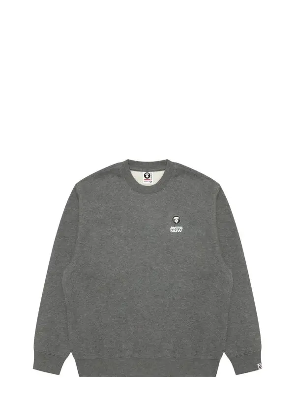 AAPE BY *A BATHING APE Moonface Logo Patch Sweater - Grey