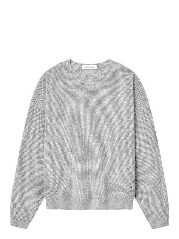 Fear Of God Waffle Knit Dropped Shoulder Sweater - Grey