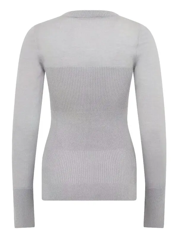 MOORER Ribbed Crew-neck Jumper - Grey