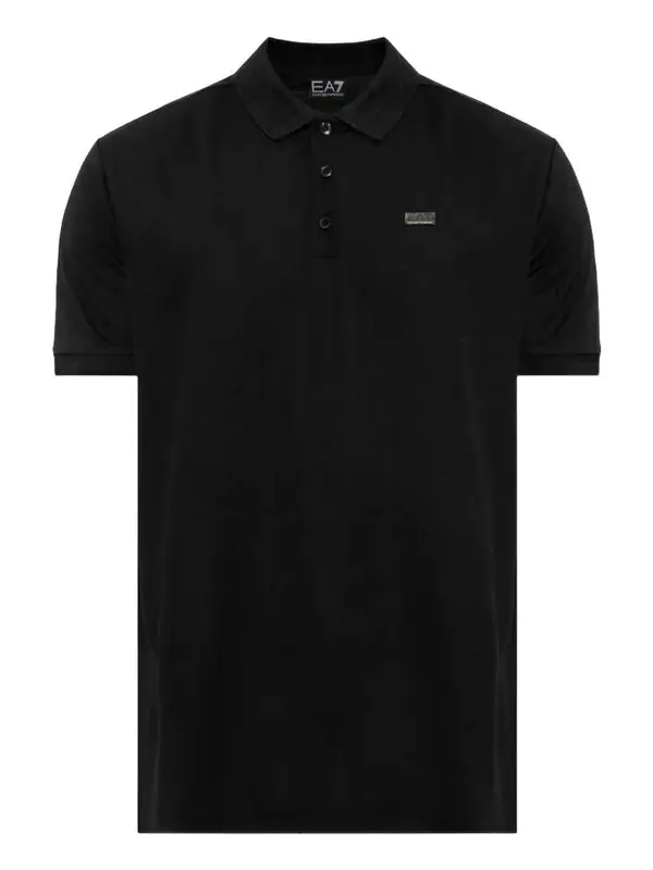 EA7 Logo-plaque Polo Shirt - Black