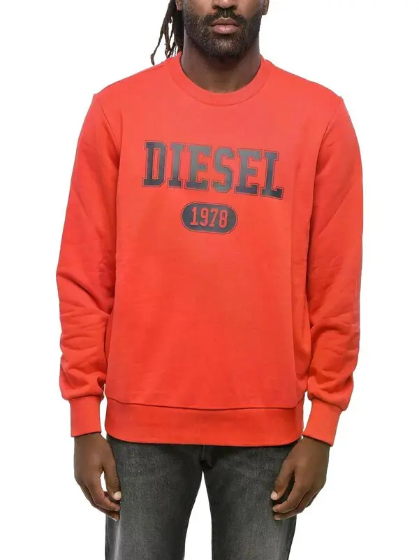 DIESEL® Logo Print Crew Neck Sweatshirt - Red