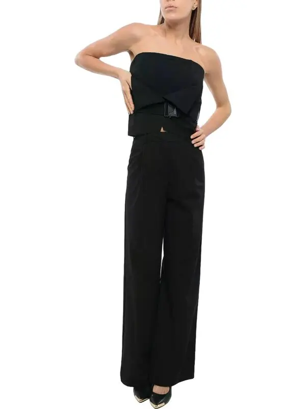 John Richmond Strapless Belted Cropped Top - Black