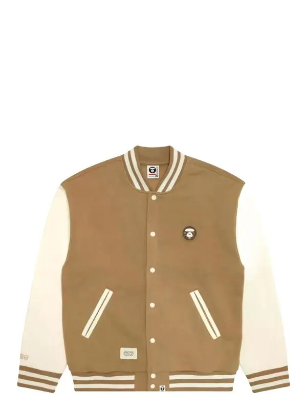 AAPE BY *A BATHING APE Moonface Varsity Jacket - Neutrals