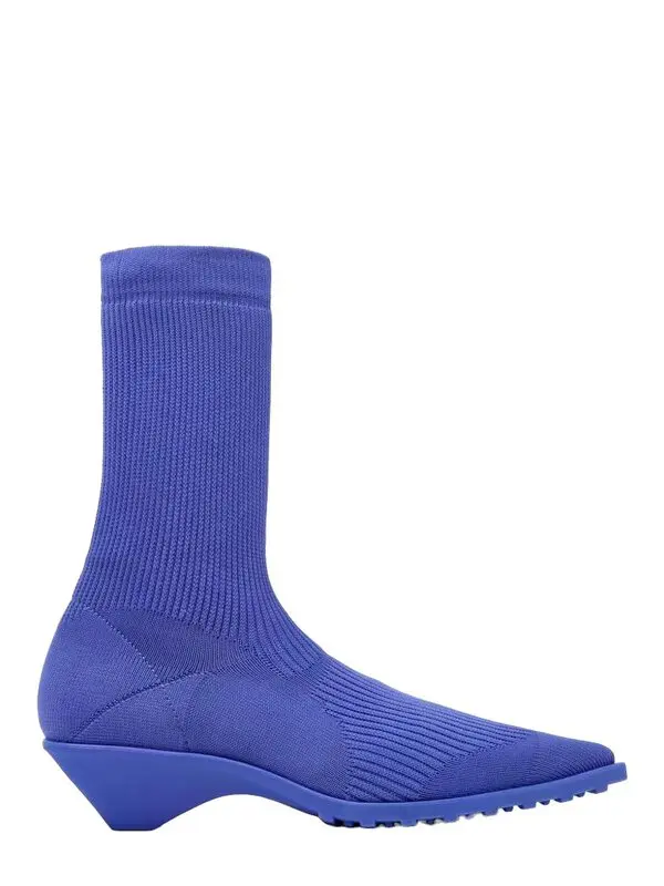 Camper Anna Ribbed Knit Ankle Boots - Blue