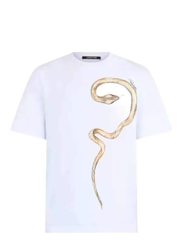 Roberto Cavalli Snake-print T-shirt - White
