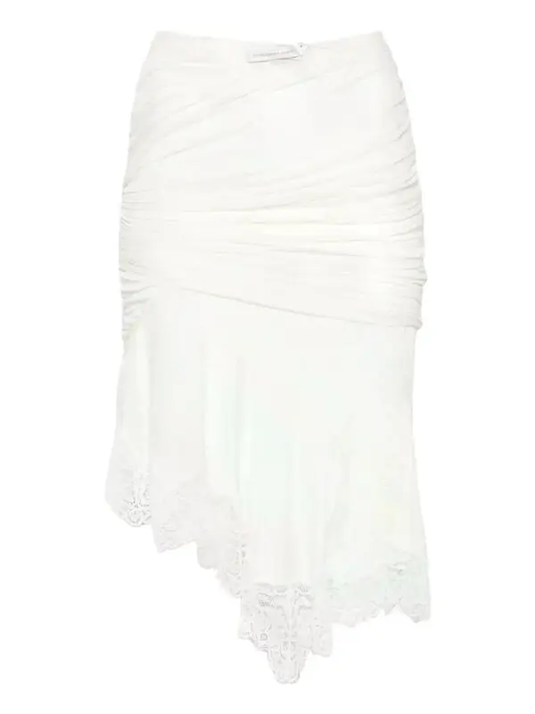 Christopher Esber Lace-trim Gathered Mini Skirt - White