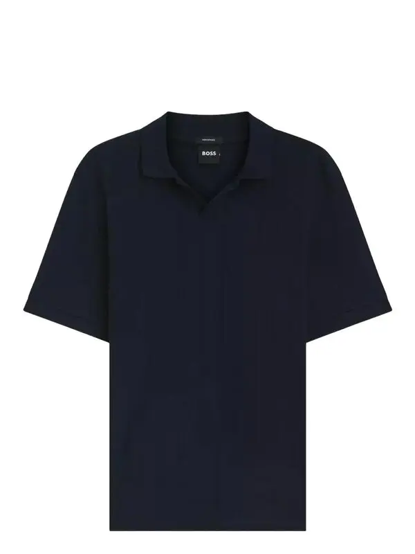 BOSS Jacquard-knit Polo Shirt - Blue