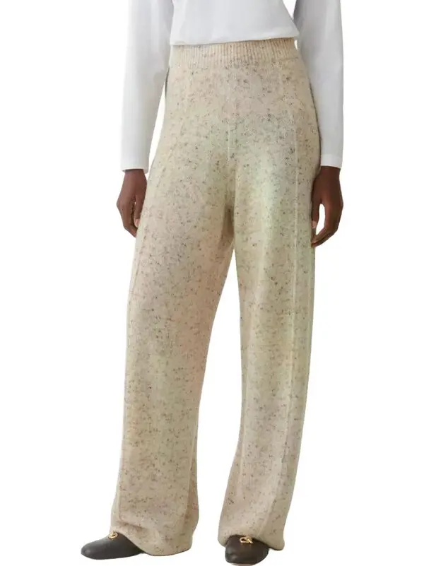 Fabiana Filippi Marl Knit Wide-leg Trousers - Neutrals