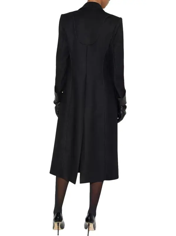 Elisabetta Franchi Double Layer Crêpe Coat - Black