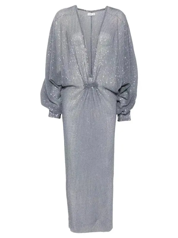L'IDEE Experimental Sequin-embellished Maxi Dress - Grey