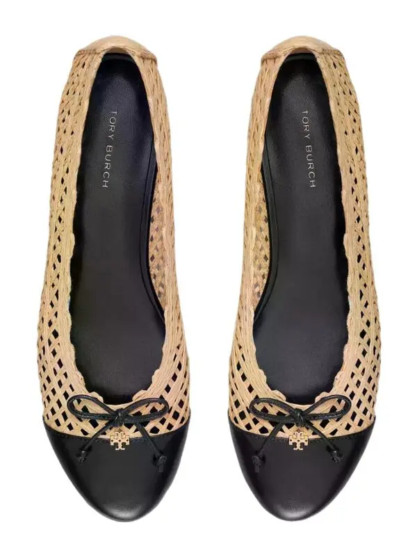 Tory Burch Cap-toe Woven Ballet Flats - Neutrals