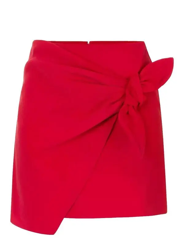 Elisabetta Franchi Lightweight Crêpe Miniskirt With Bow Detail - Red