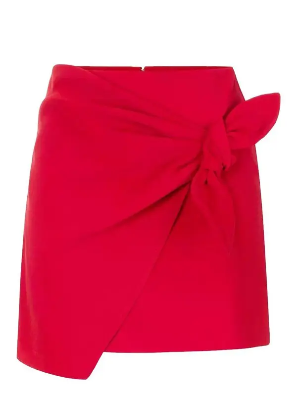 Elisabetta Franchi Lightweight Crêpe Miniskirt With Bow Detail - Red