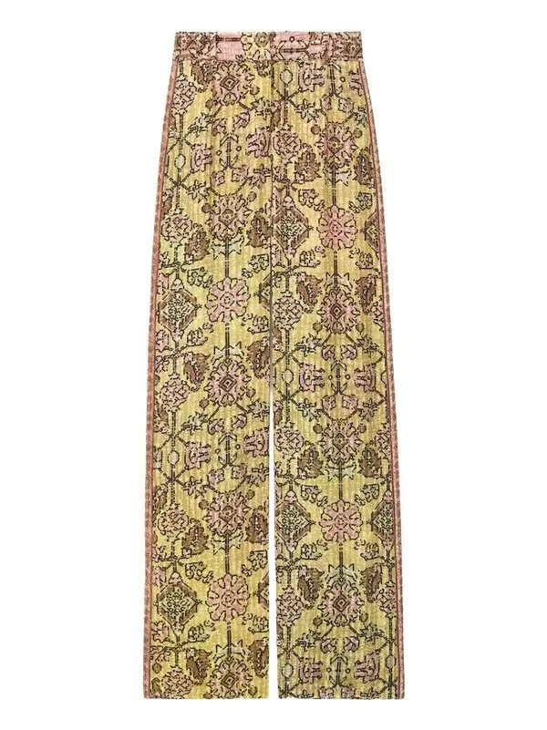Ba&sh Paisley Wide-leg Trousers - Yellow
